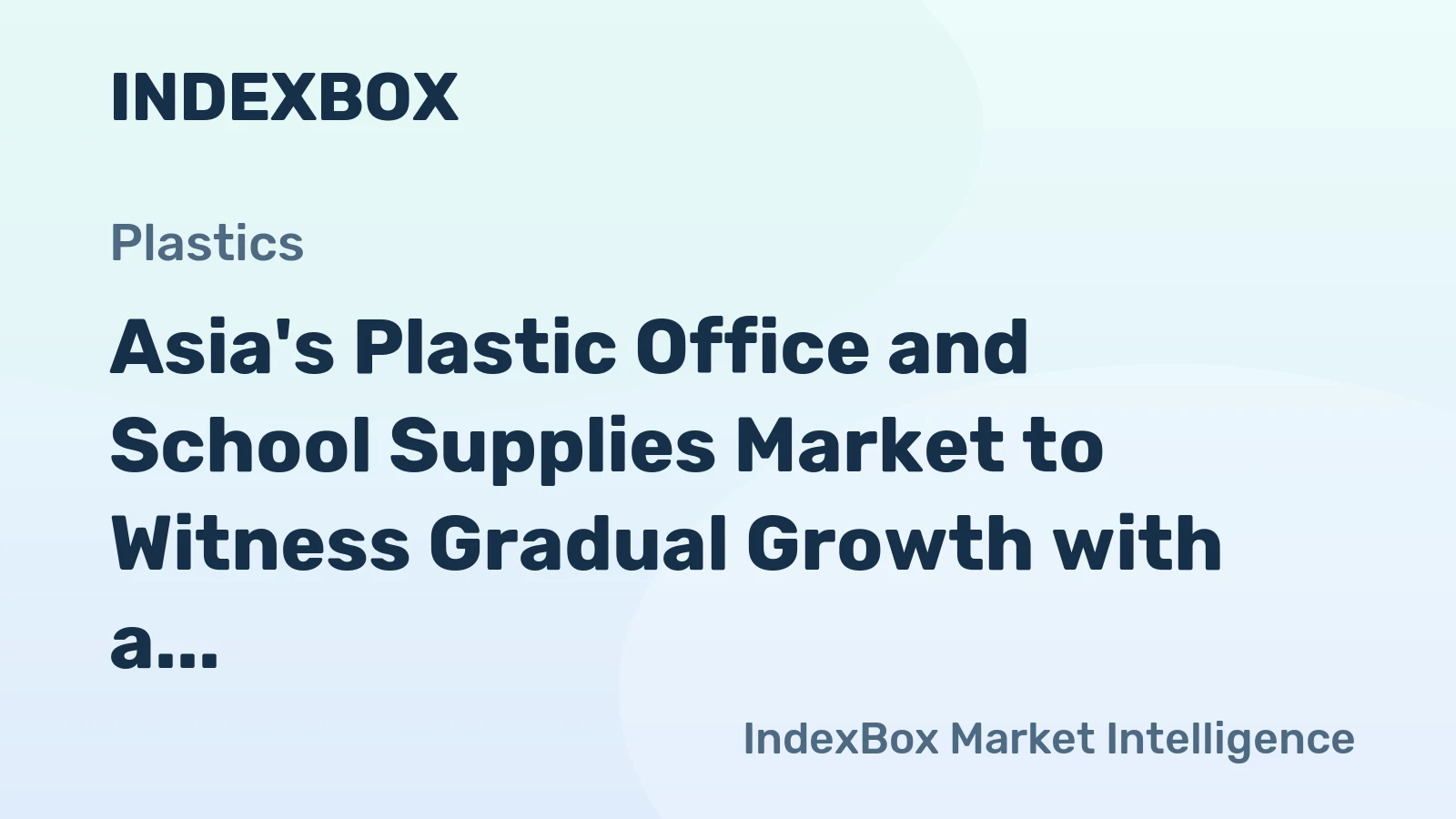 Asia's Plastic Office and School Supplies Market to Witness Gradual Growth with a CAGR of +0.4% from 2024 to 2035