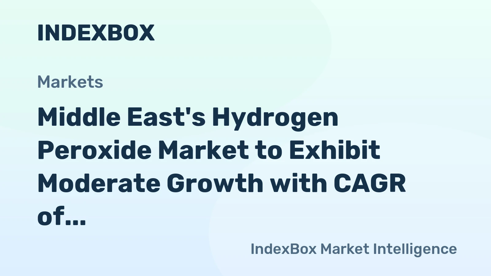 Middle East's Hydrogen Peroxide Market to Exhibit Moderate Growth with CAGR of +0.5% from 2024 to 2035