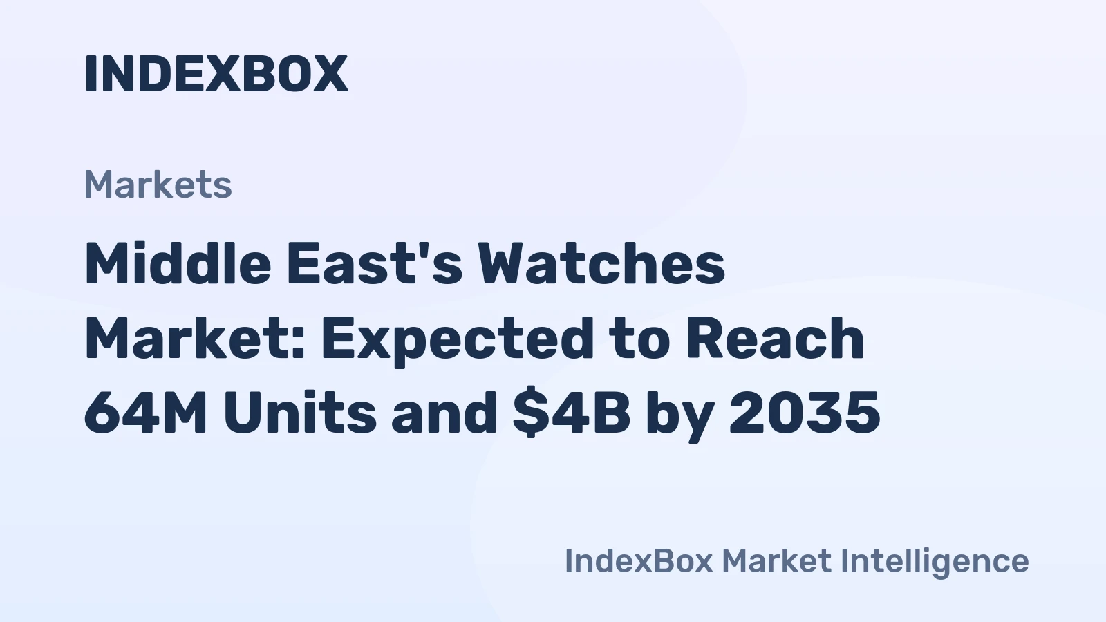 Middle East's Watches Market: Expected to Reach 64M Units and $4B by 2035