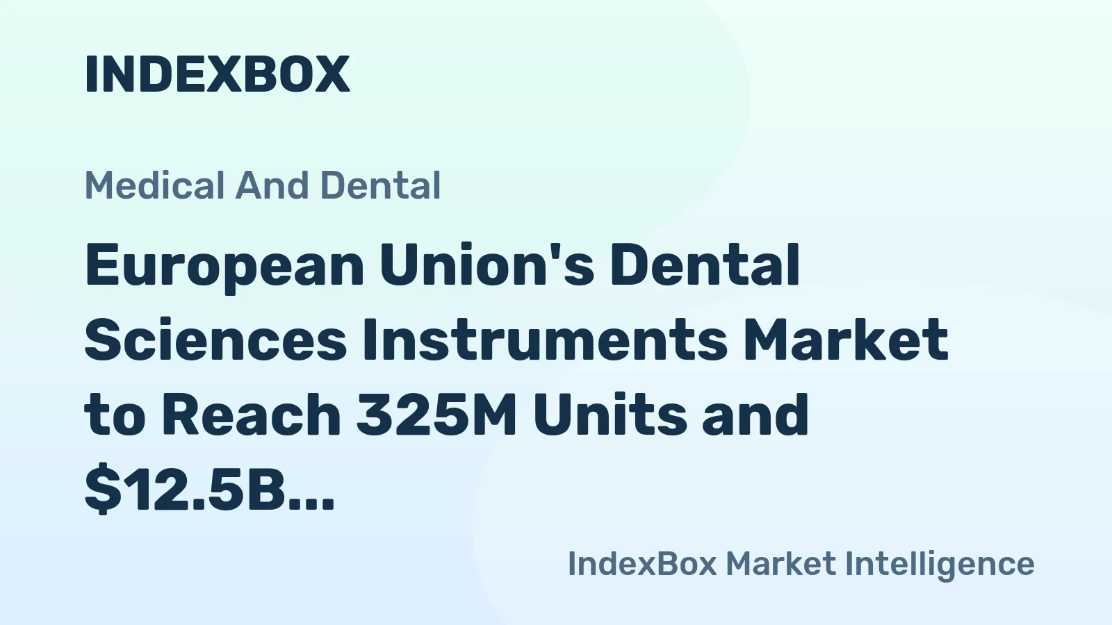 European Union's Dental Sciences Instruments Market to Reach 325M Units and $12.5B by 2035