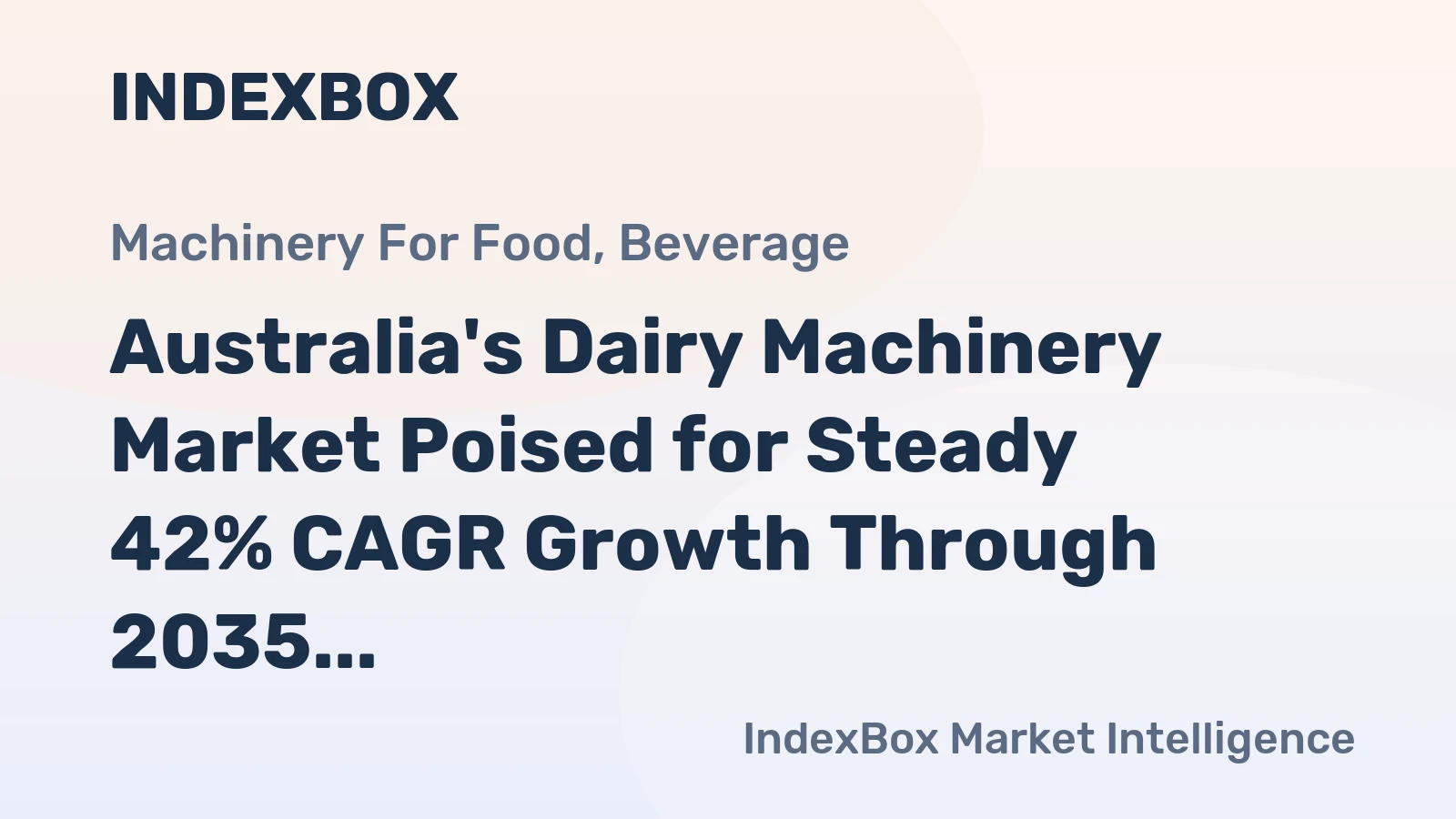 Australia's Dairy Machinery Market Poised for Steady 42% CAGR Growth Through 2035