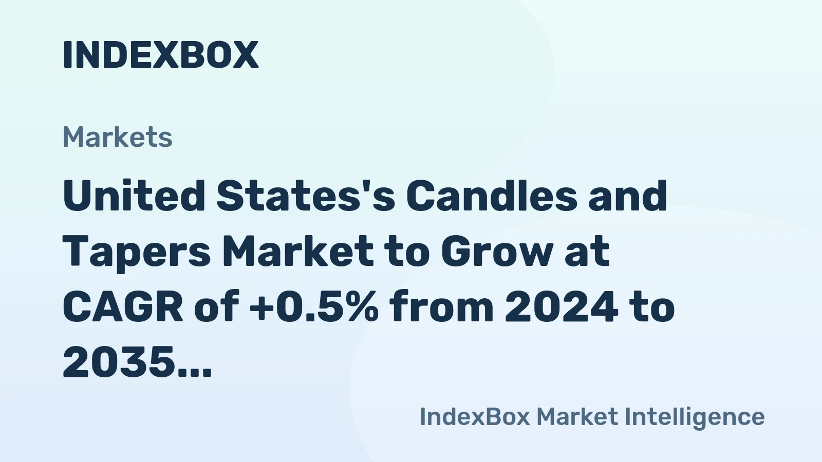 United States's Candles and Tapers Market to Grow at CAGR of +0.5% from 2024 to 2035