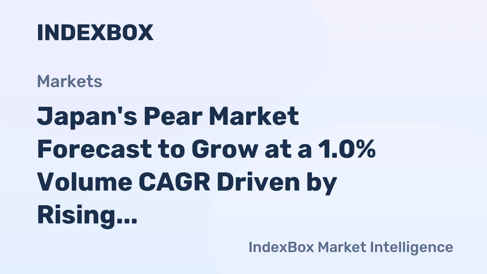 Japan's Pear Market Forecast to Grow at a 1.0% Volume CAGR Driven by Rising Demand
