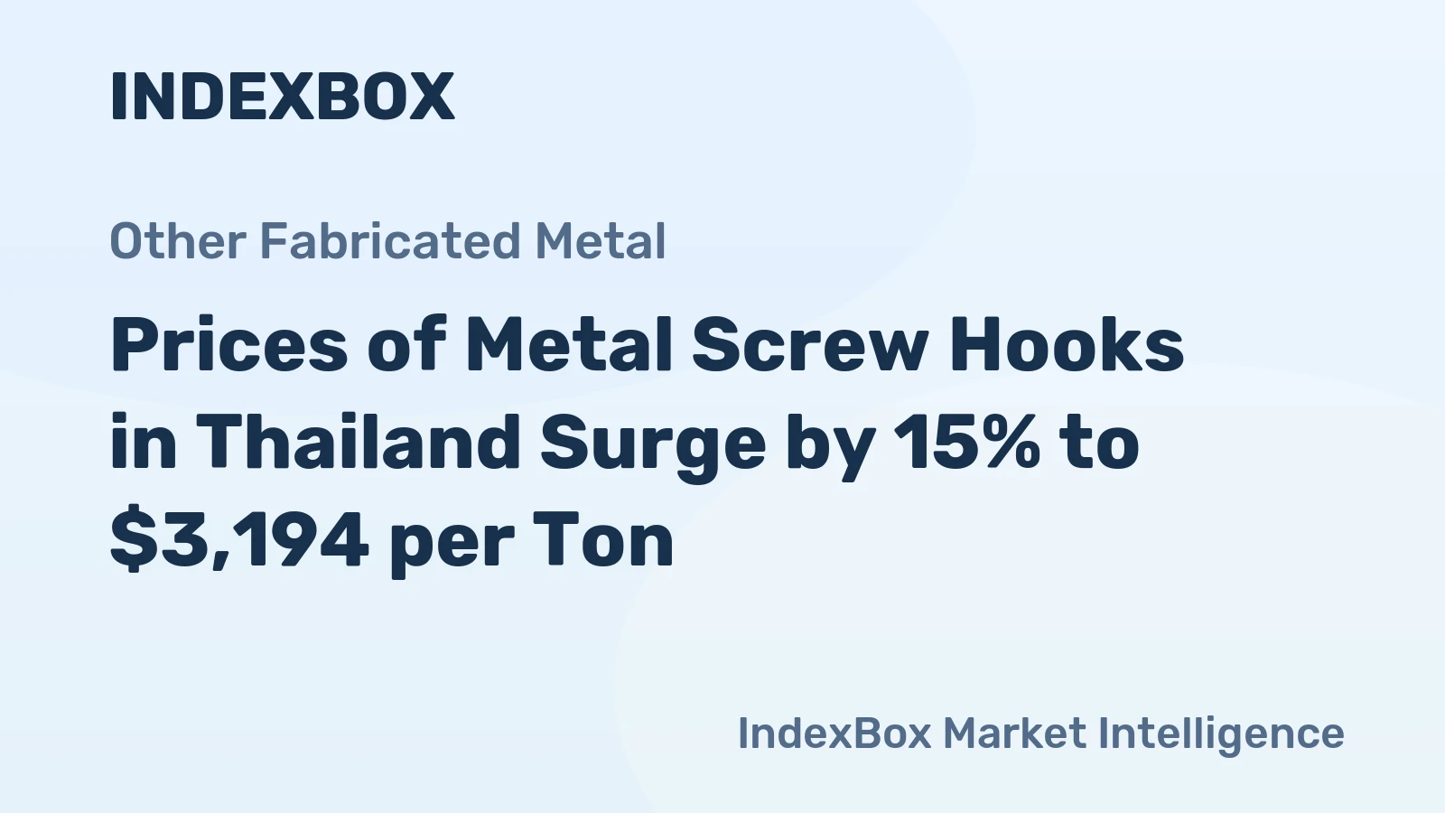 Prices of Metal Screw Hooks in Thailand Surge by 15% to $3,194 per Ton