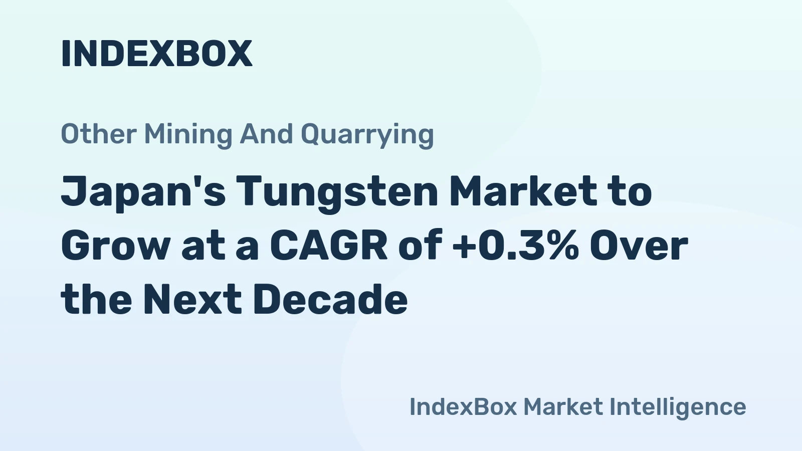 Japan's Tungsten Market to Grow at a CAGR of +0.3% Over the Next Decade