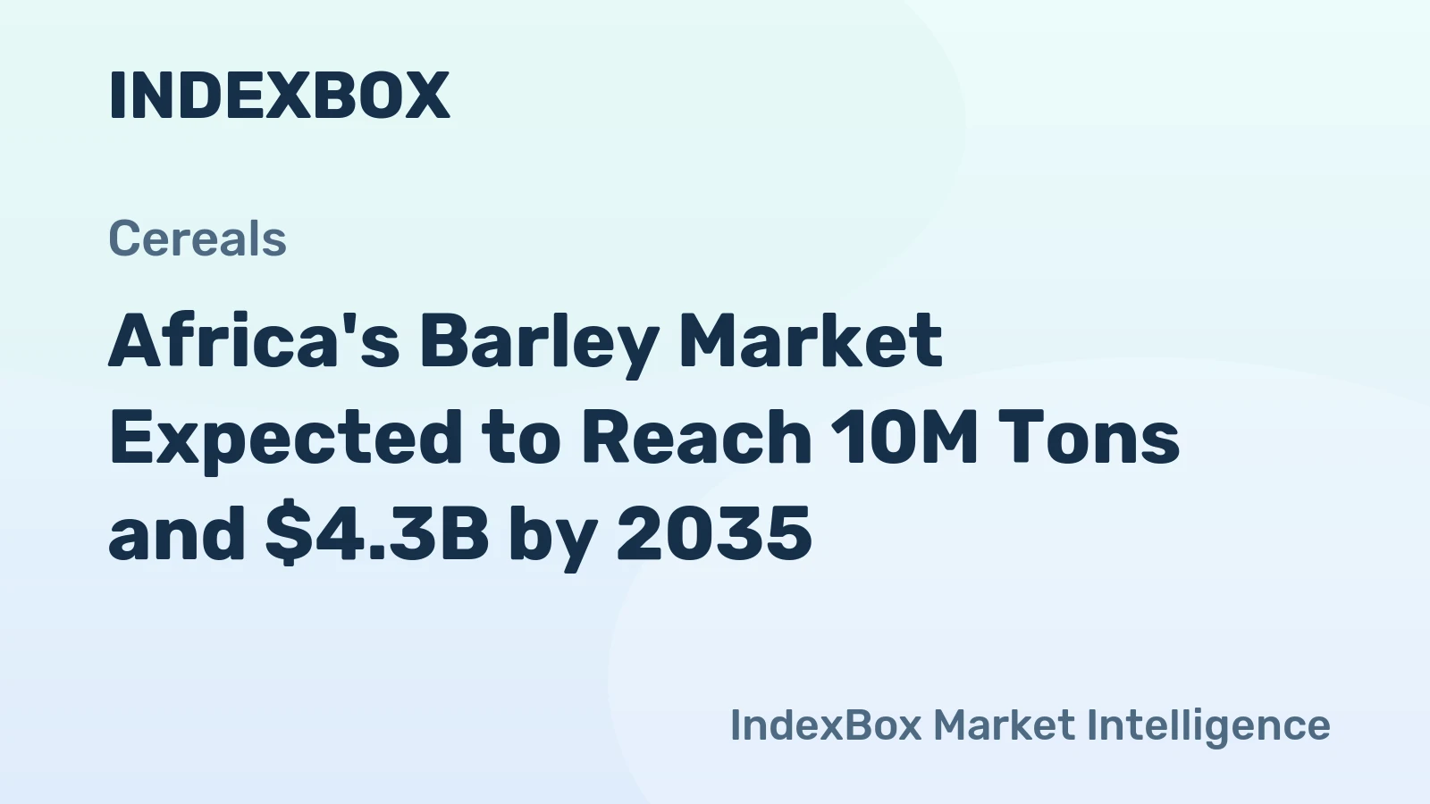 Africa's Barley Market Expected to Reach 10M Tons and $4.3B by 2035