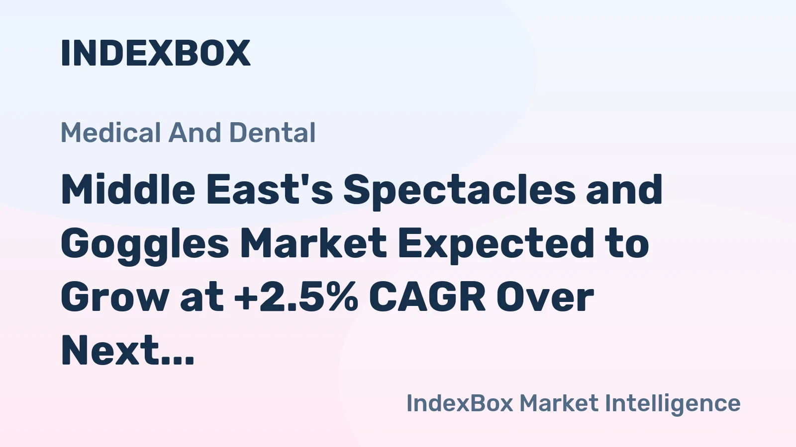 Middle East's Spectacles and Goggles Market Expected to Grow at +2.5% CAGR Over Next Decade