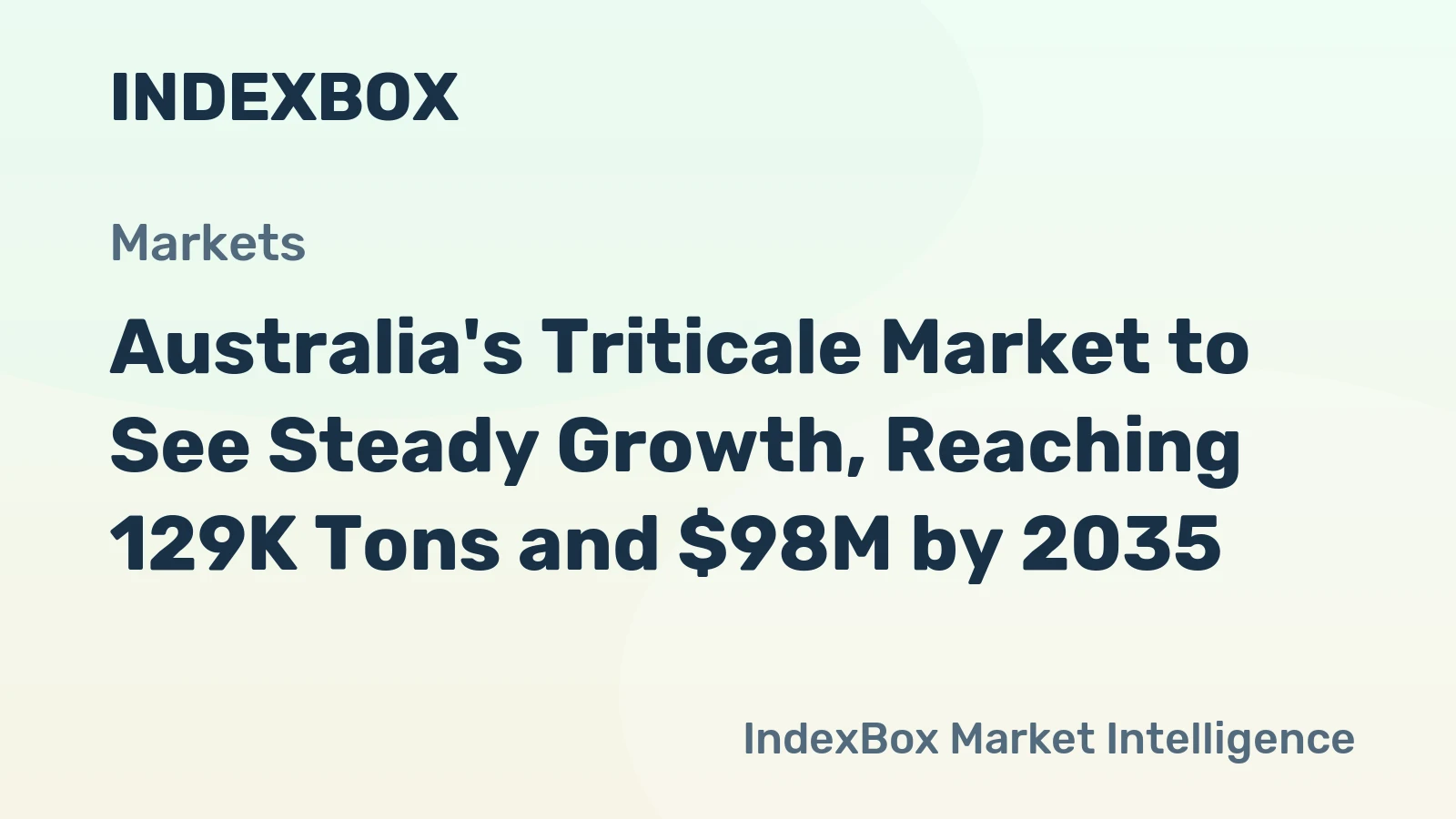 Australia's Triticale Market to See Steady Growth, Reaching 129K Tons and $98M by 2035