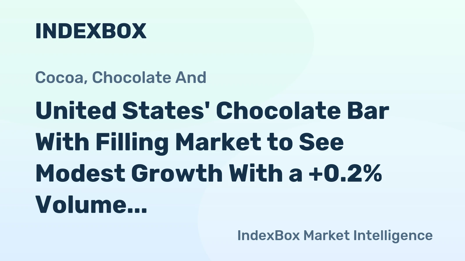 United States' Chocolate Bar With Filling Market to See Modest Growth With a +0.2% Volume CAGR