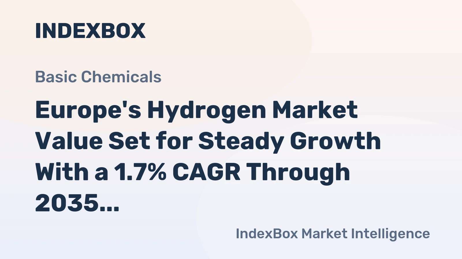 Europe's Hydrogen Market Value Set for Steady Growth With a 1.7% CAGR Through 2035