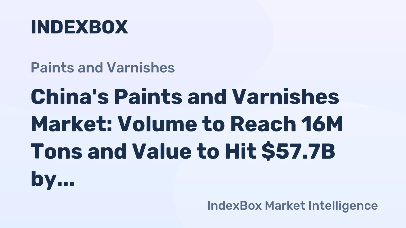 China's Paints and Varnishes Market: Volume to Reach 16M Tons and Value to Hit $57.7B by 2035
