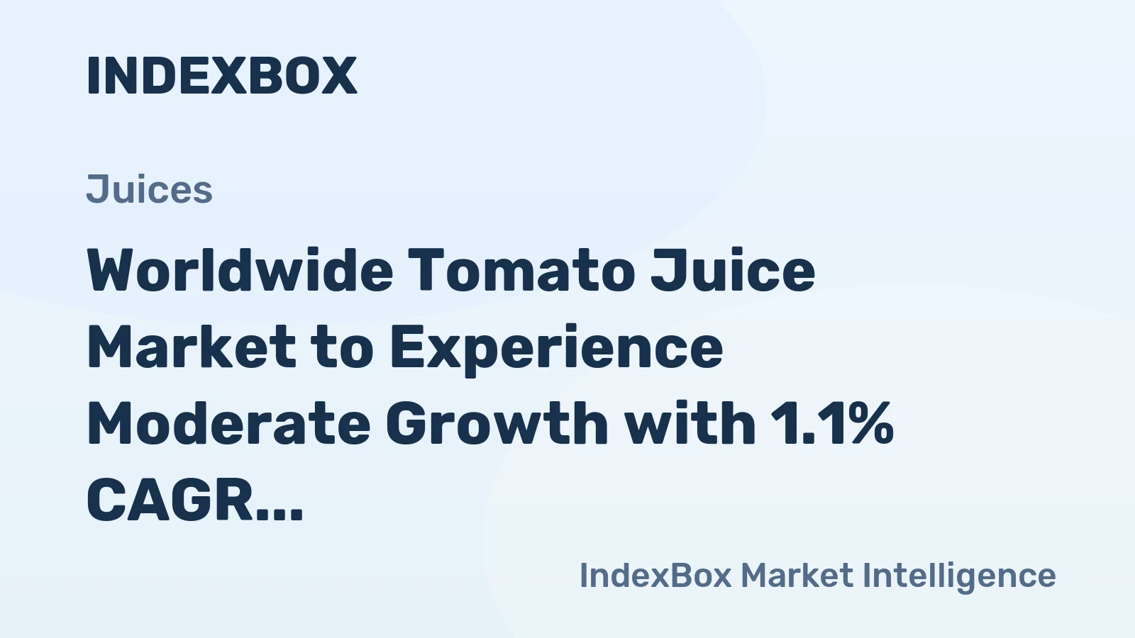 Worldwide Tomato Juice Market to Experience Moderate Growth with 1.1% CAGR in Volume and 2.3% CAGR in Value from 2024-2035