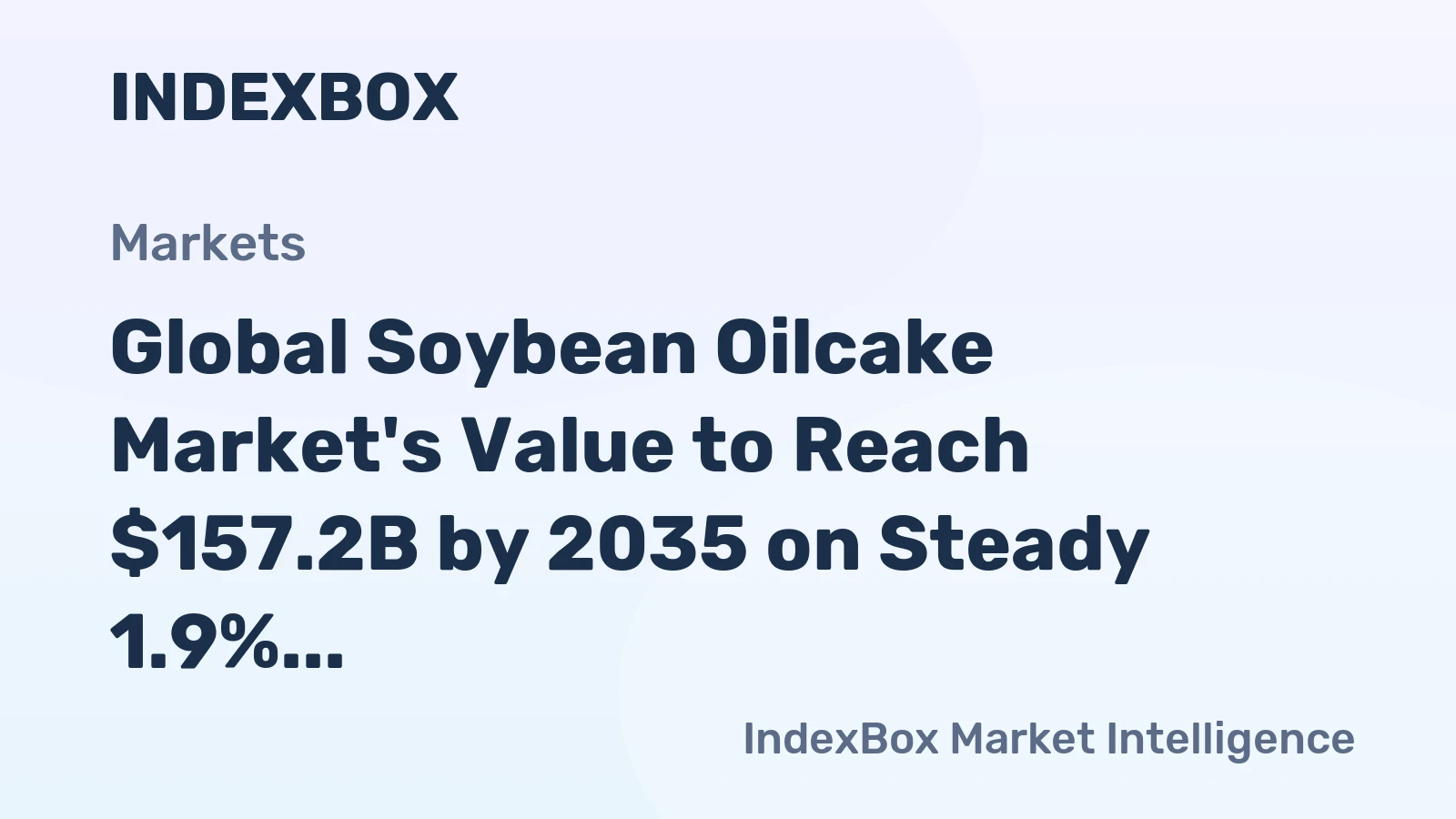 Global Soybean Oilcake Market's Value to Reach $157.2B by 2035 on Steady 1.9% CAGR Growth
