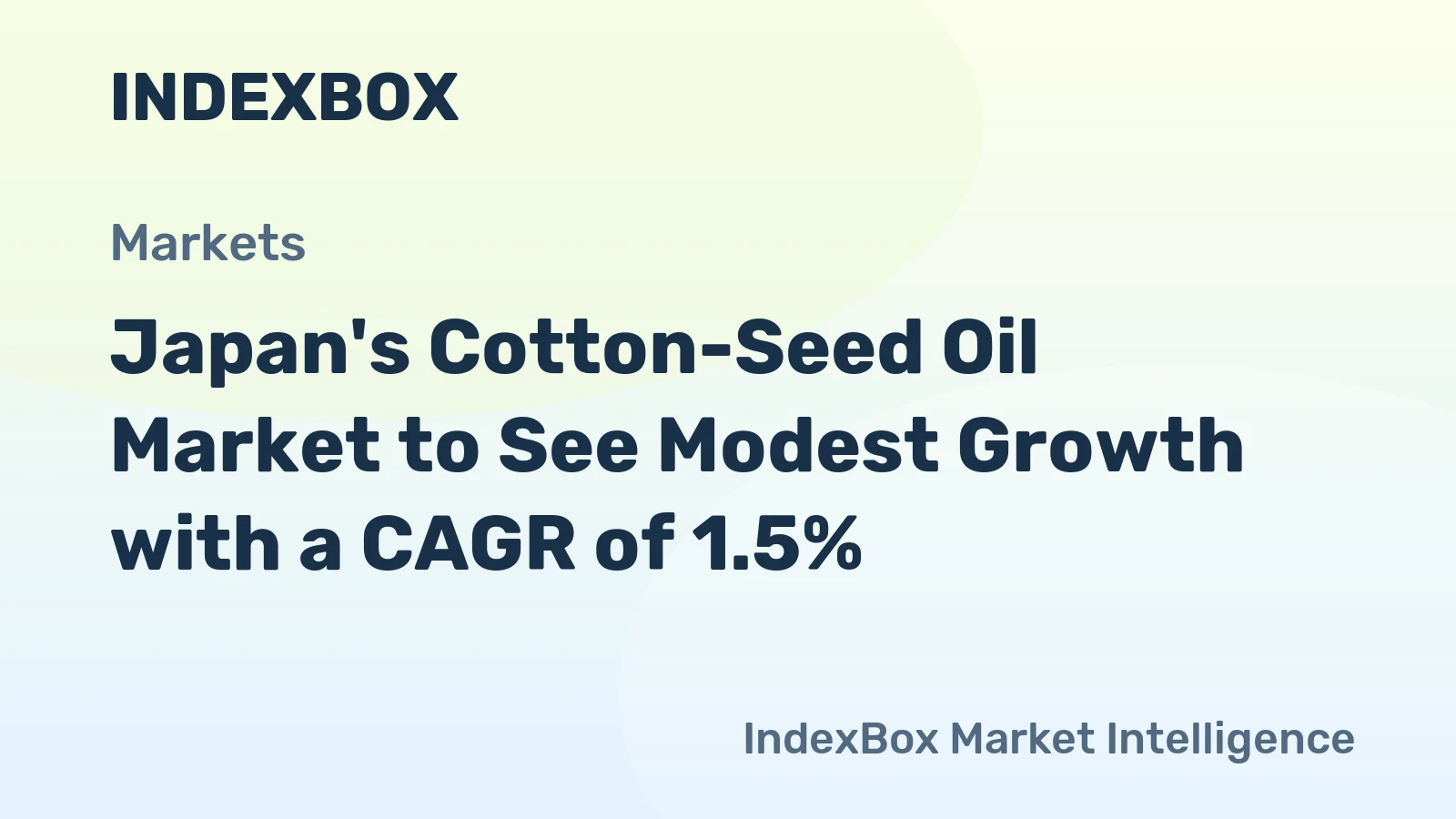 Japan's Cotton-Seed Oil Market to See Modest Growth with a CAGR of 1.5%