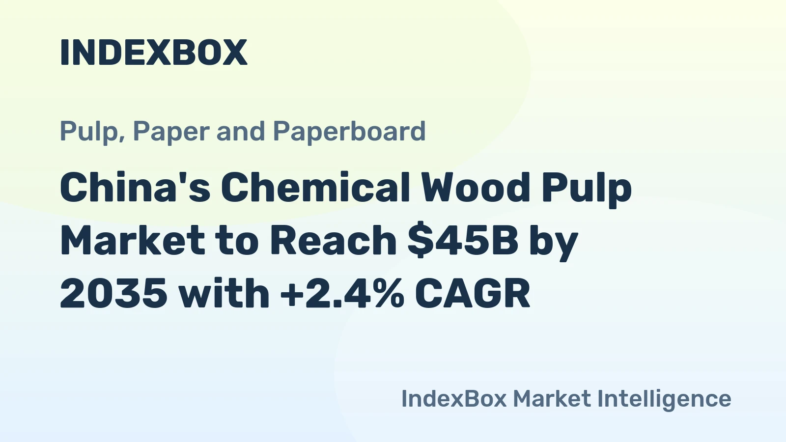 China's Chemical Wood Pulp Market to Reach $45B by 2035 with +2.4% CAGR