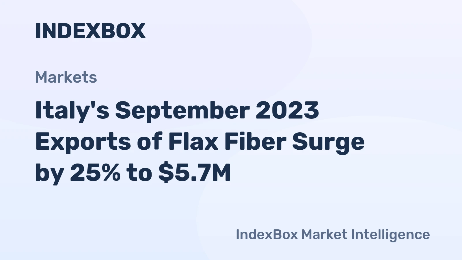 Italy's September 2023 Exports of Flax Fiber Surge by 25% to $5.7M