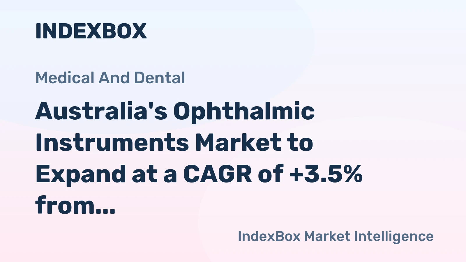 Australia's Ophthalmic Instruments Market to Expand at a CAGR of +3.5% from 2024 to 2035
