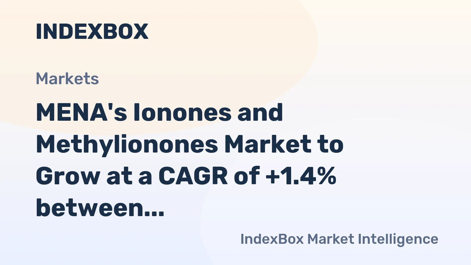 MENA's Ionones and Methylionones Market to Grow at a CAGR of +1.4% between 2024-2035