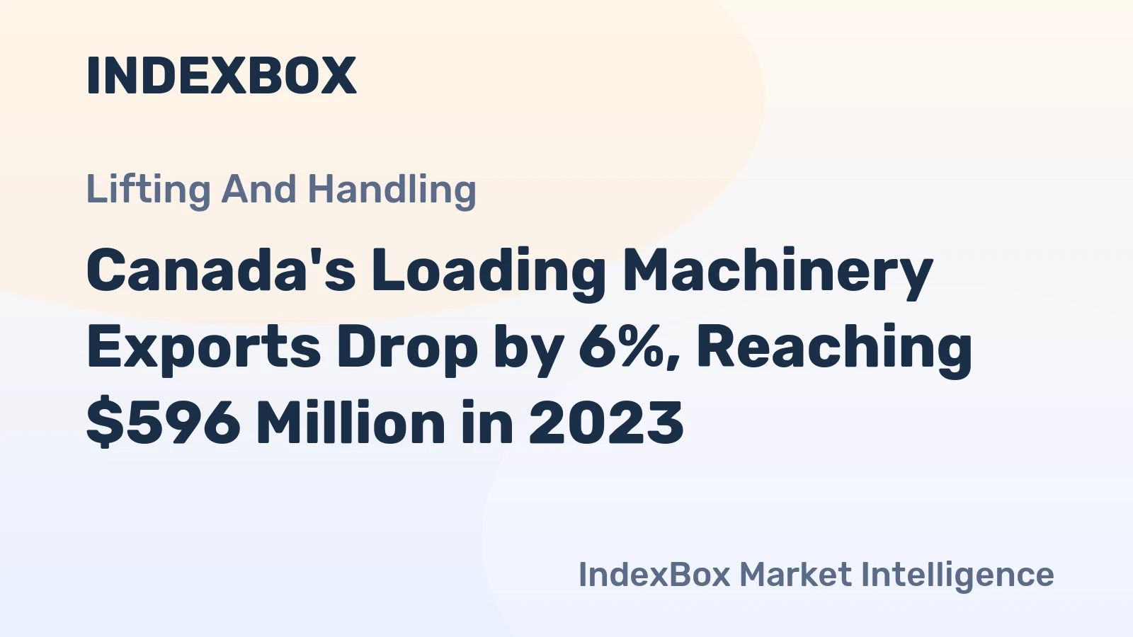 Canada's Loading Machinery Exports Drop by 6%, Reaching $596 Million in 2023