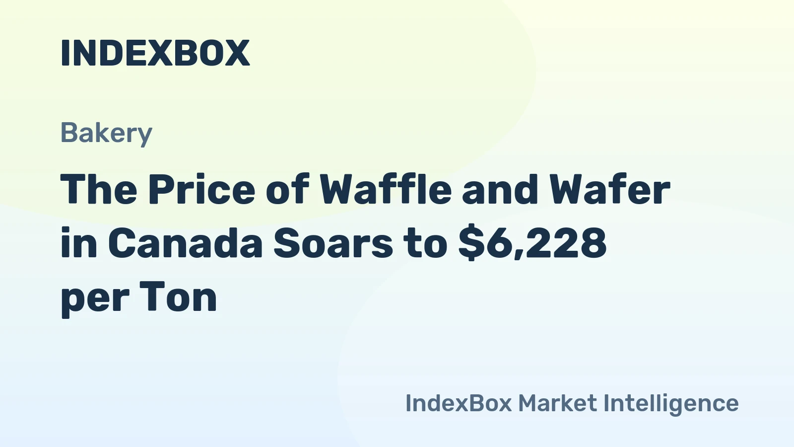 The Price of Waffle and Wafer in Canada Soars to $6,228 per Ton
