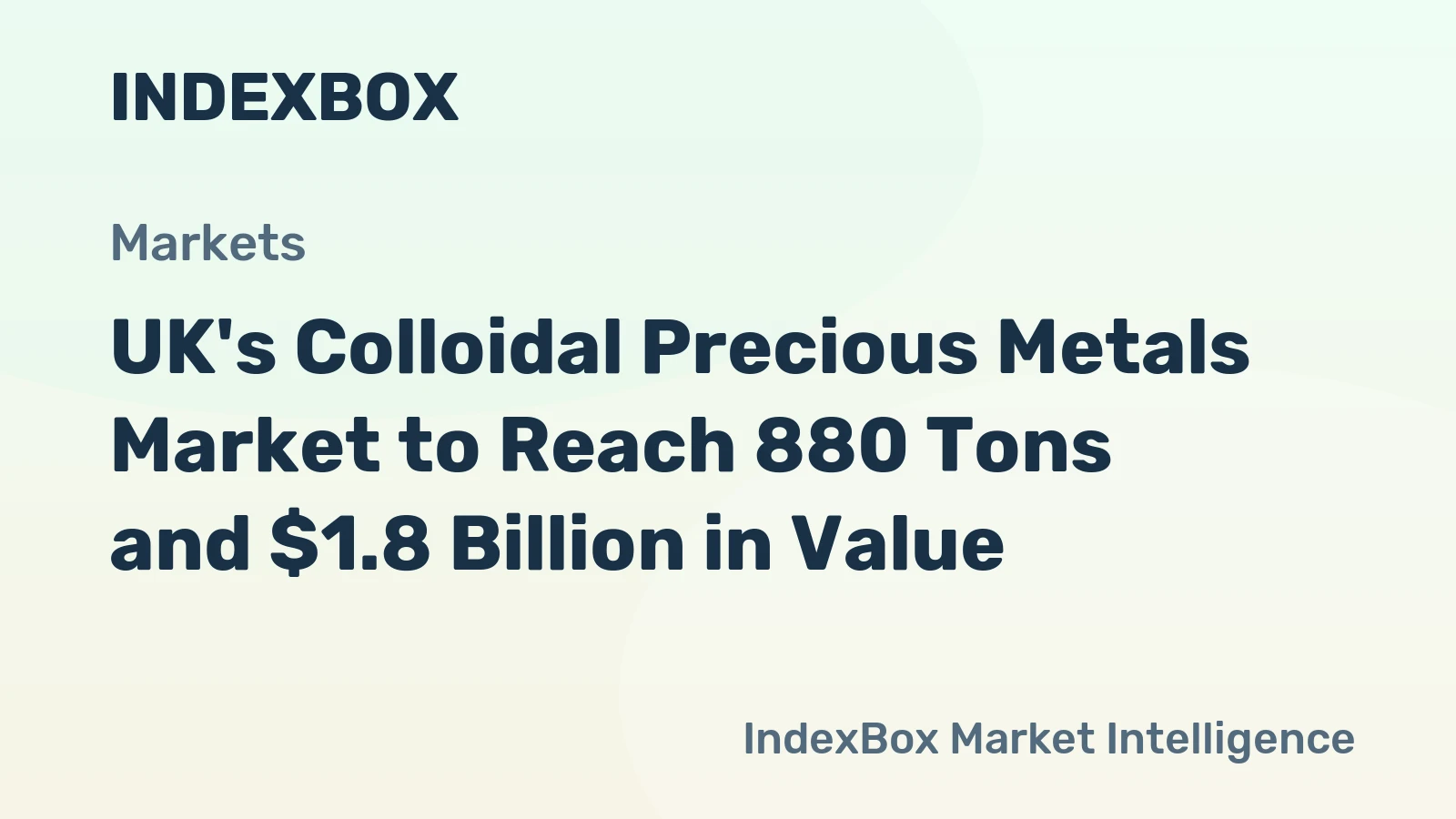 UK's Colloidal Precious Metals Market to Reach 880 Tons and $1.8 Billion in Value