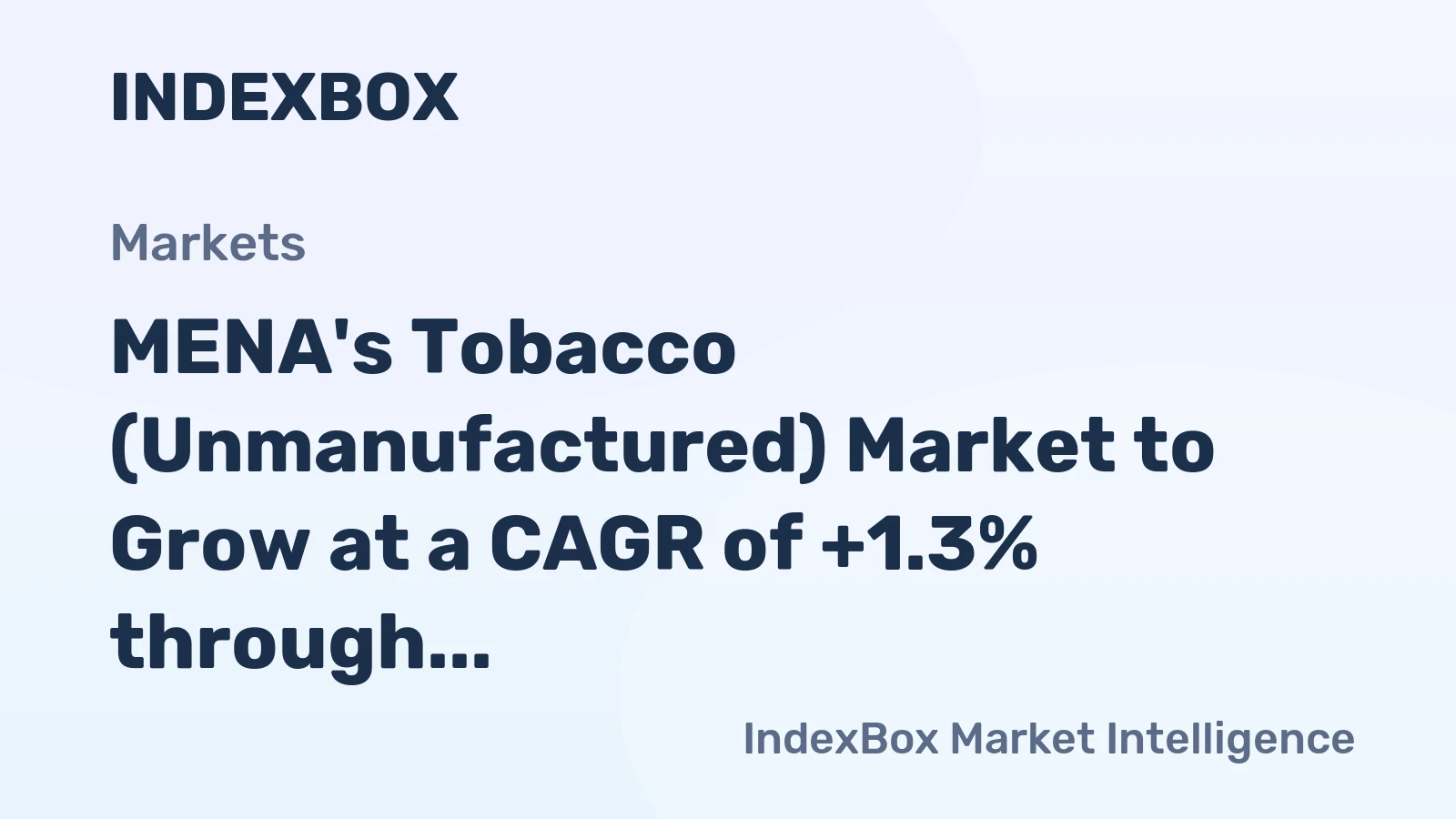 MENA's Tobacco (Unmanufactured) Market to Grow at a CAGR of +1.3% through 2035