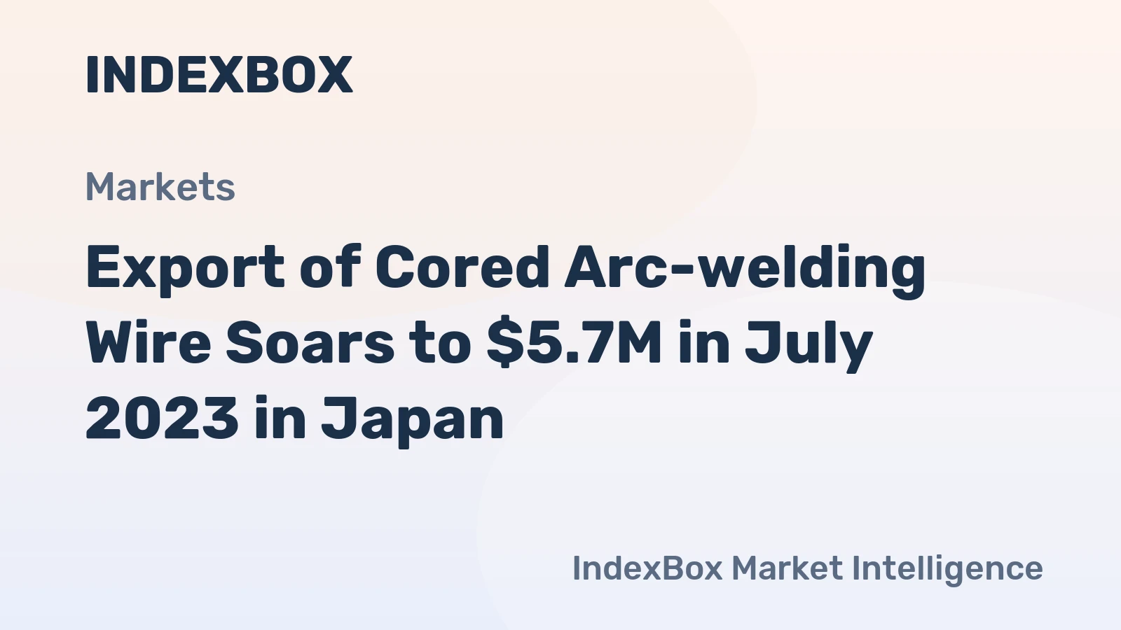 Export of Cored Arc-welding Wire Soars to $5.7M in July 2023 in Japan