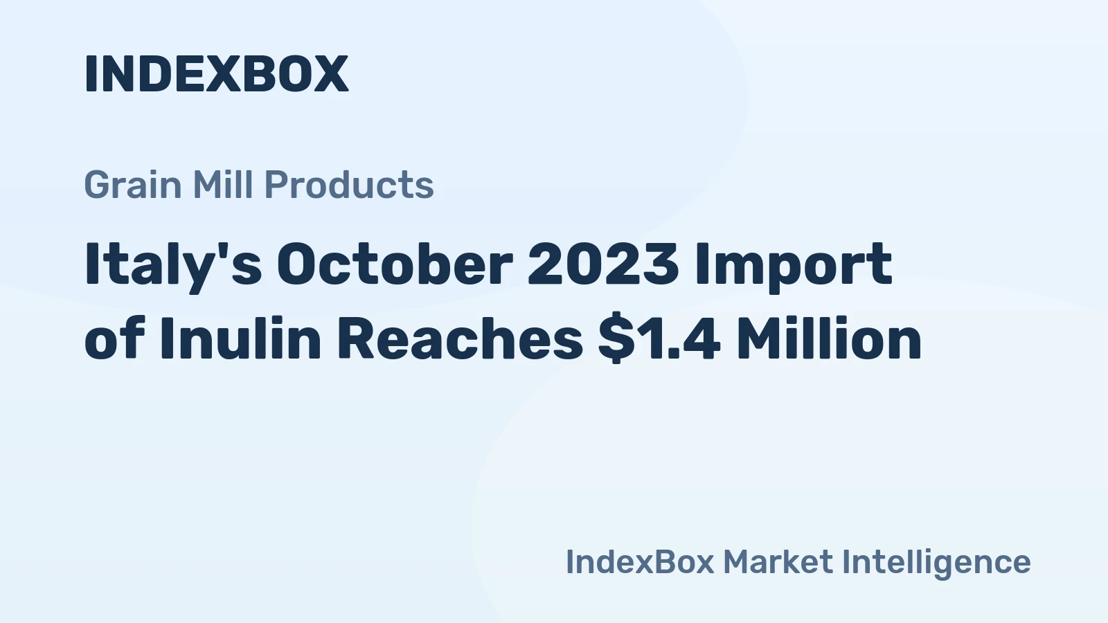 Italy's October 2023 Import of Inulin Reaches $1.4 Million