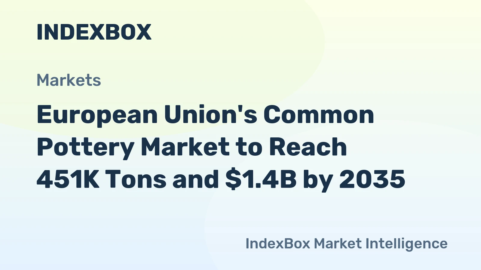 European Union's Common Pottery Market to Reach 451K Tons and $1.4B by 2035