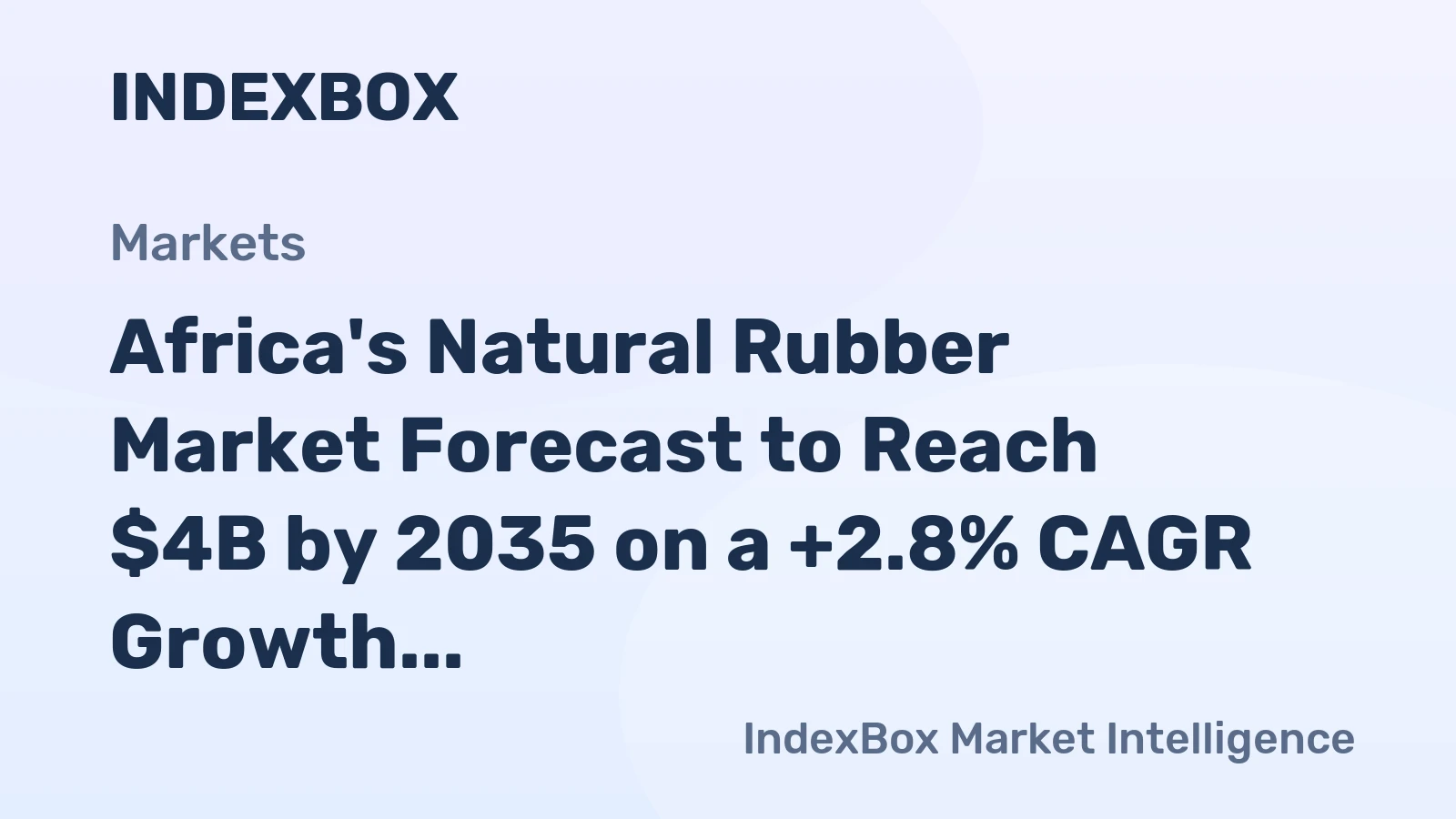 Africa's Natural Rubber Market Forecast to Reach $4B by 2035 on a +2.8% CAGR Growth Trajectory
