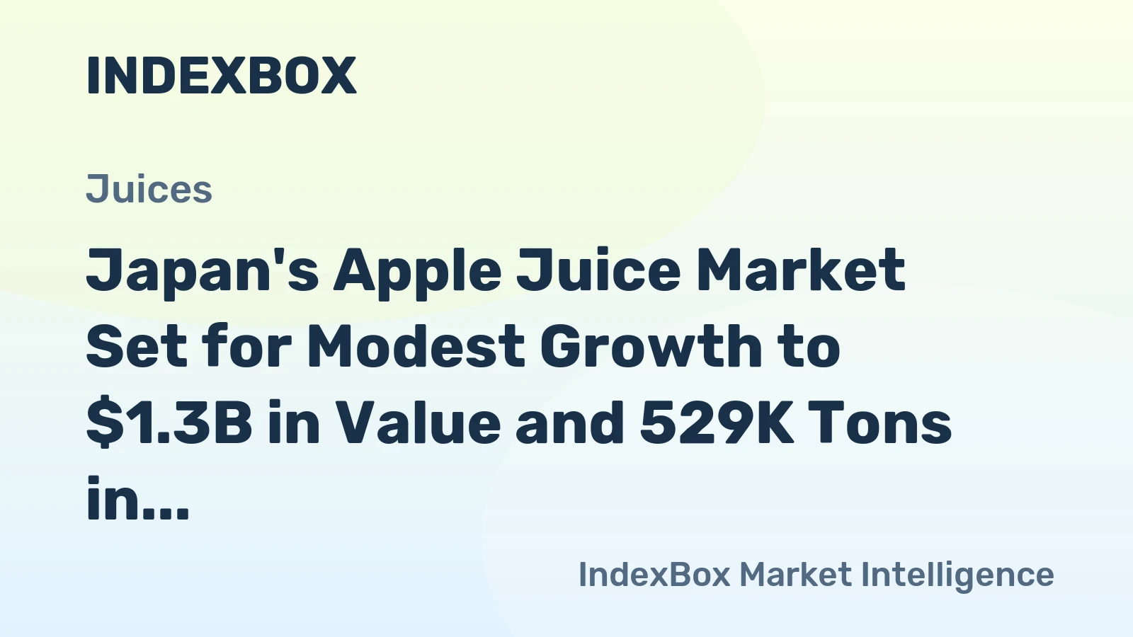 Japan's Apple Juice Market Set for Modest Growth to $1.3B in Value and 529K Tons in Volume by 2035