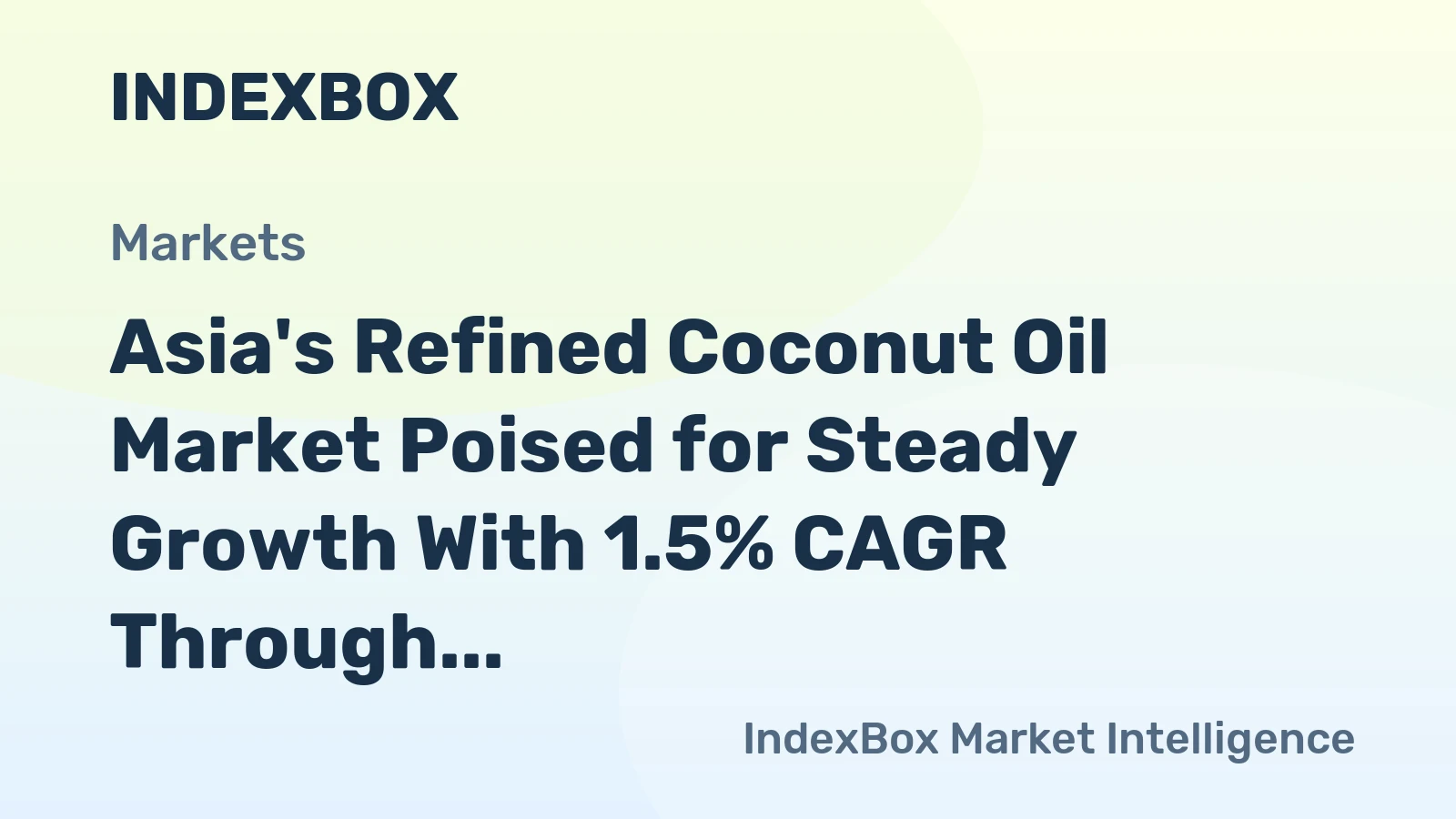 Asia's Refined Coconut Oil Market Poised for Steady Growth With 1.5% CAGR Through 2035