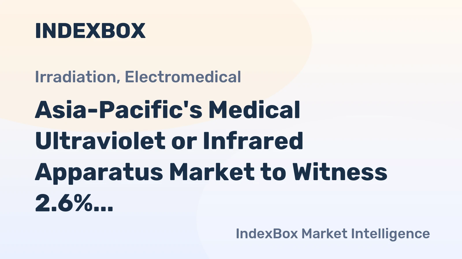 Asia-Pacific's Medical Ultraviolet or Infrared Apparatus Market to Witness 2.6% CAGR Growth in Consumption Over Next Decade