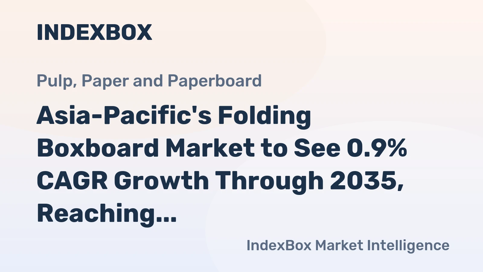 Asia-Pacific's Folding Boxboard Market to See 0.9% CAGR Growth Through 2035, Reaching $37.5B in Value