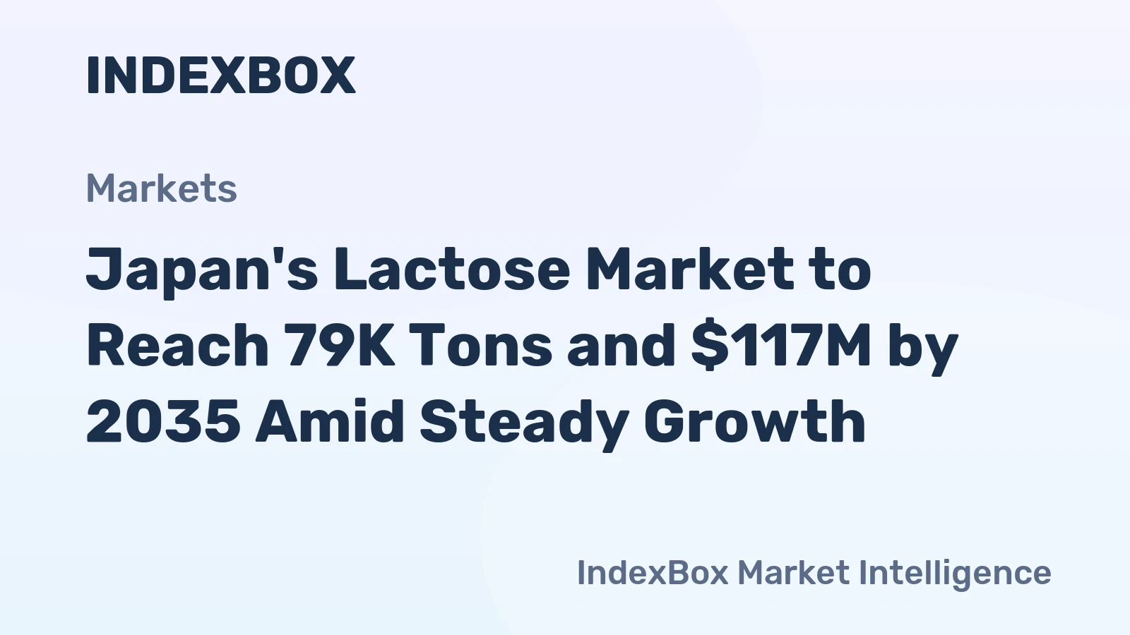 Japan's Lactose Market to Reach 79K Tons and $117M by 2035 Amid Steady Growth
