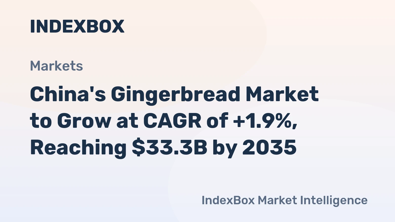 China's Gingerbread Market to Grow at CAGR of +1.9%, Reaching $33.3B by 2035