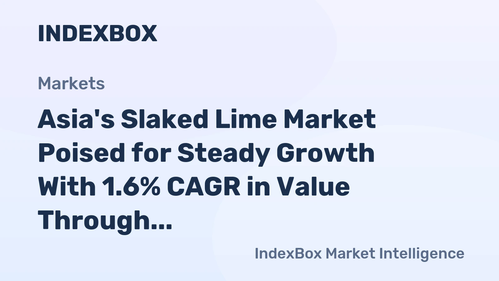 Asia's Slaked Lime Market Poised for Steady Growth With 1.6% CAGR in Value Through 2035