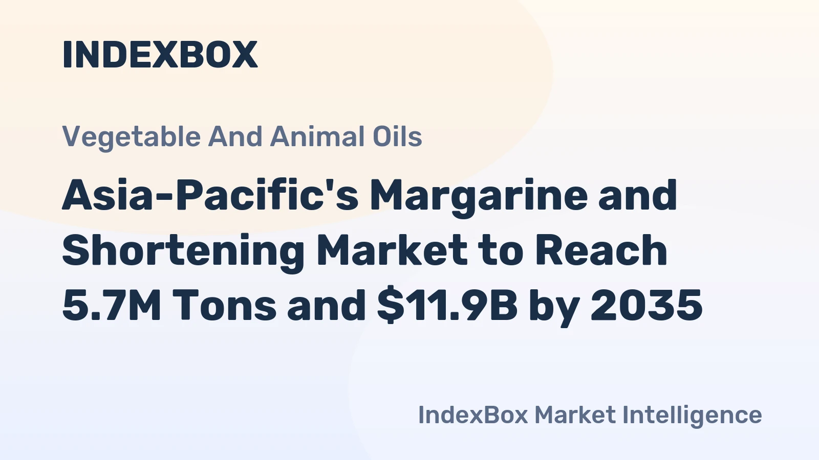 Asia-Pacific's Margarine and Shortening Market to Reach 5.7M Tons and $11.9B by 2035