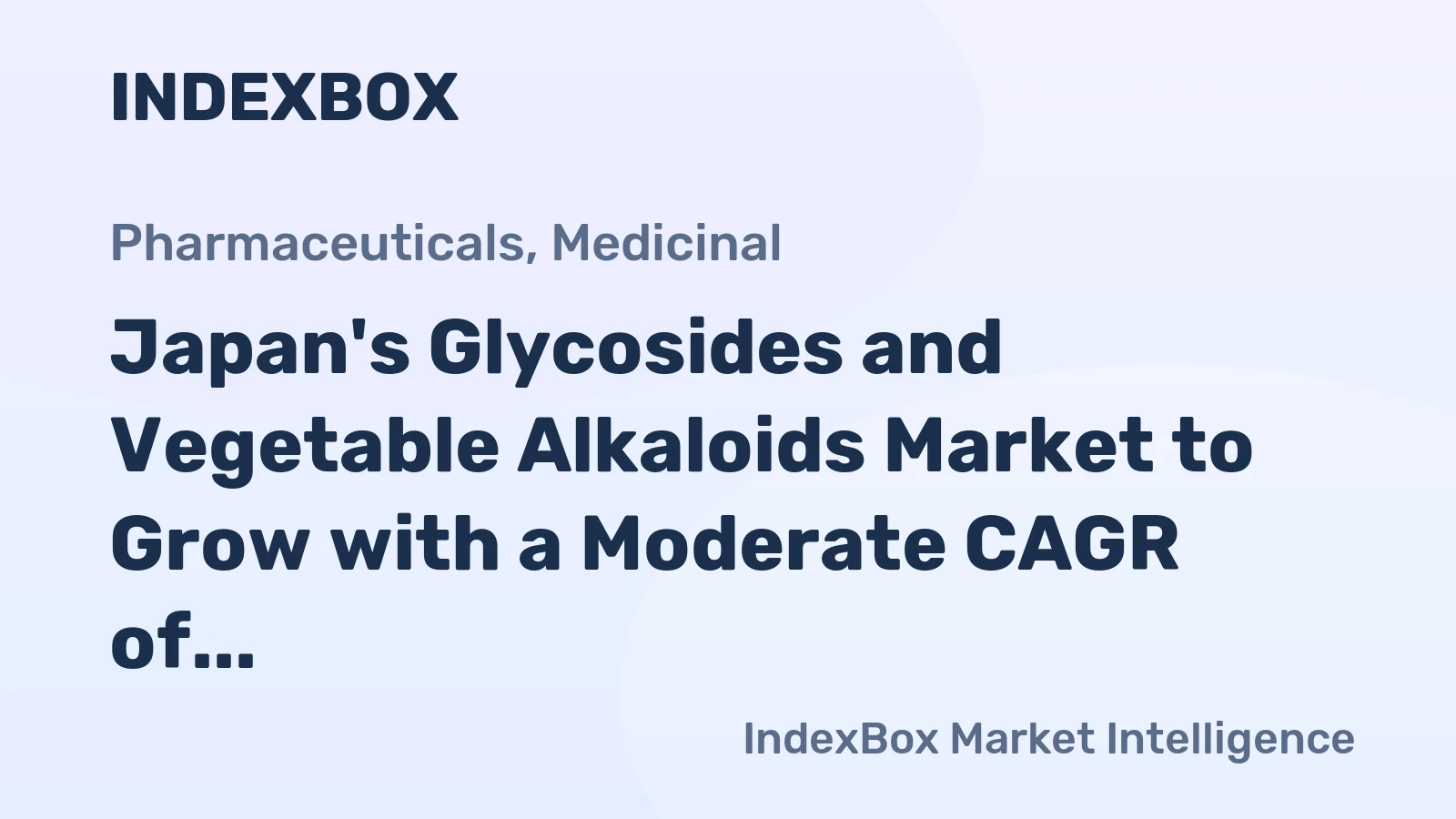 Japan's Glycosides and Vegetable Alkaloids Market to Grow with a Moderate CAGR of +0.7% Over the Next Decade