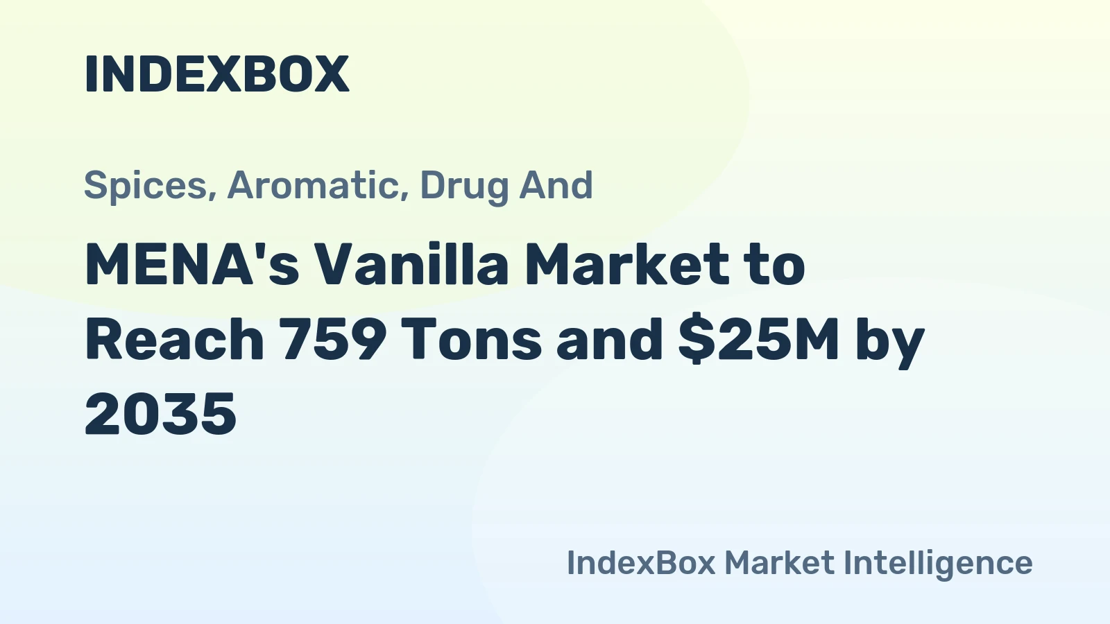 MENA's Vanilla Market to Reach 759 Tons and $25M by 2035