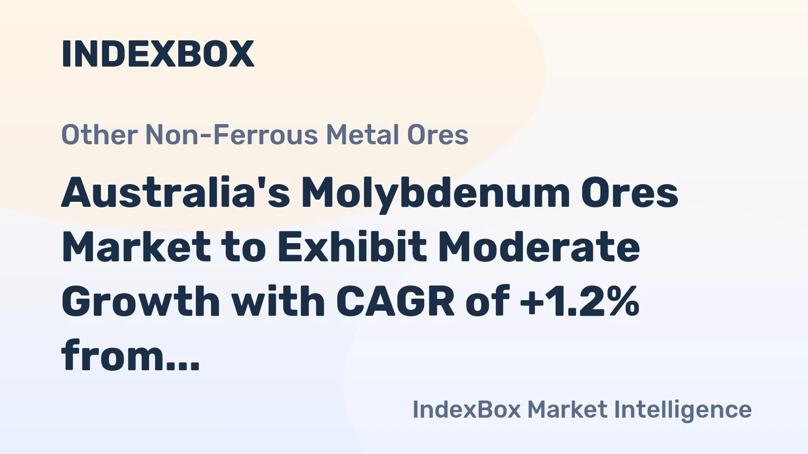 Australia's Molybdenum Ores Market to Exhibit Moderate Growth with CAGR of +1.2% from 2024 to 2035