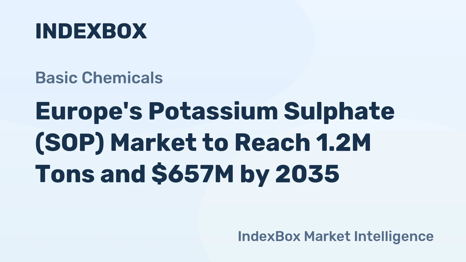 Europe's Potassium Sulphate (SOP) Market to Reach 1.2M Tons and $657M by 2035