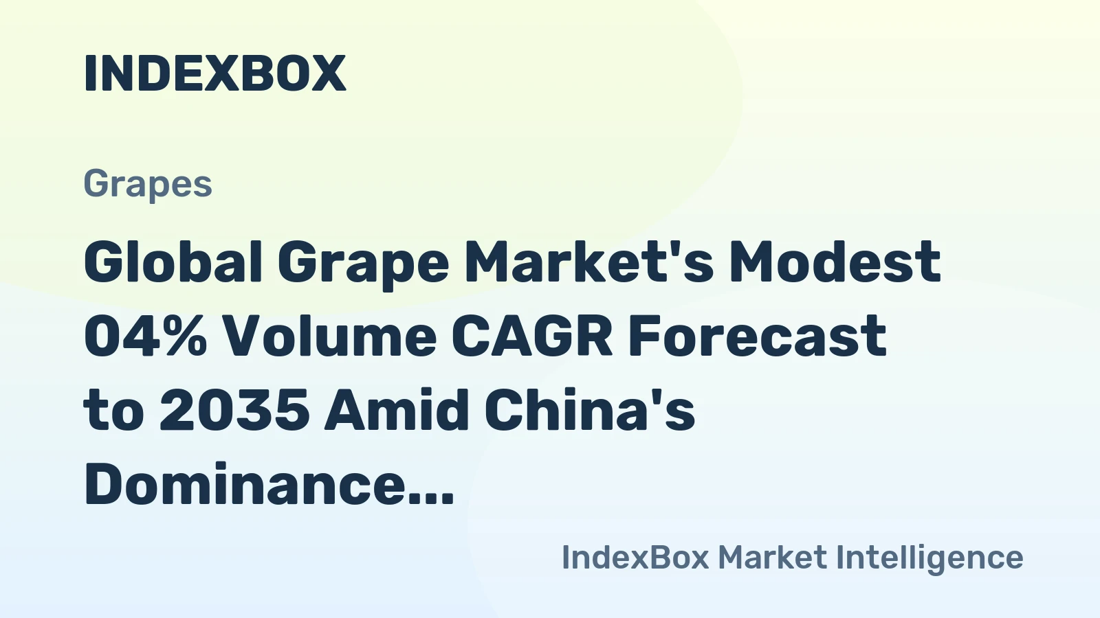 Global Grape Market's Modest 04% Volume CAGR Forecast to 2035 Amid China's Dominance