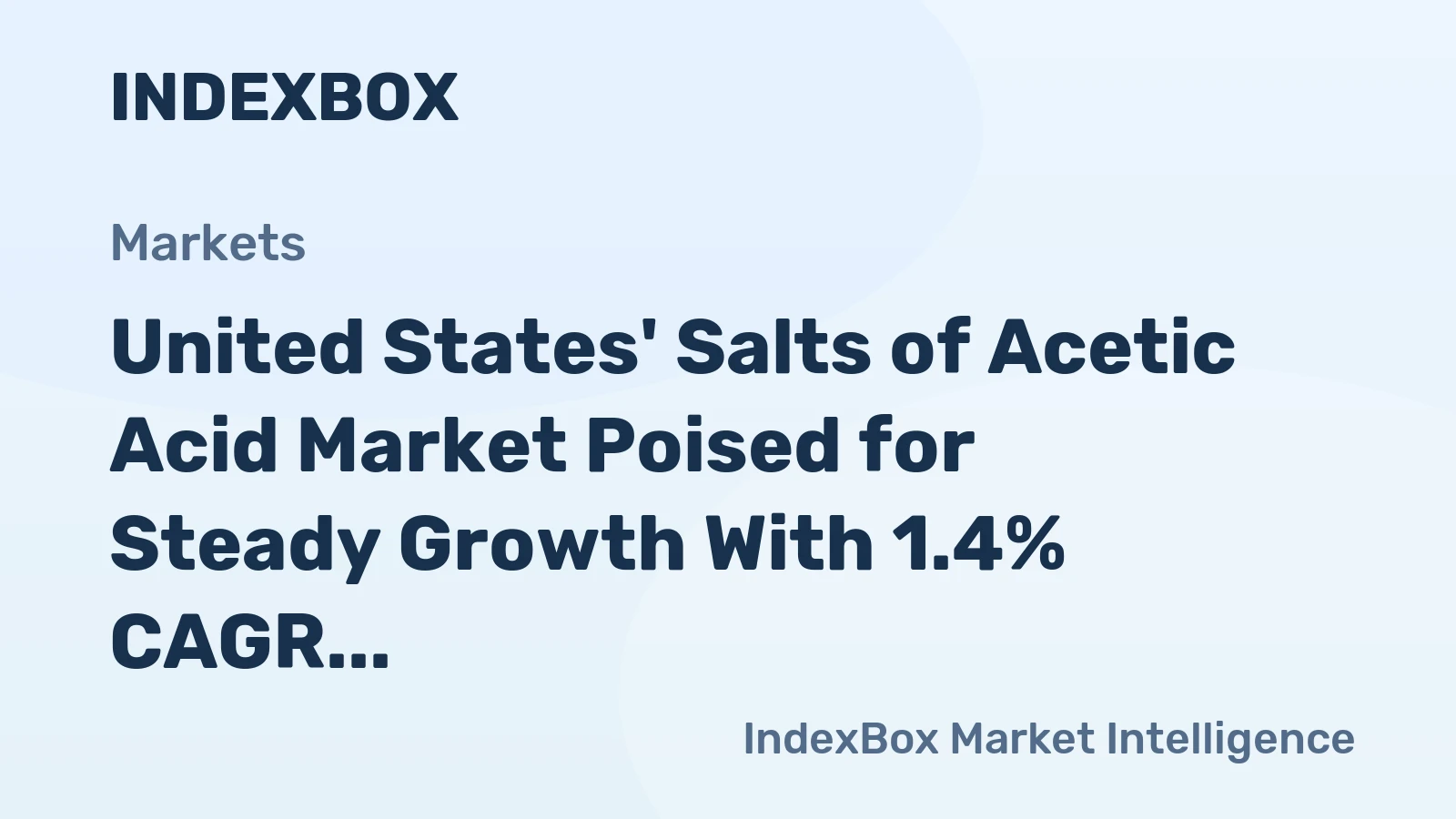 United States' Salts of Acetic Acid Market Poised for Steady Growth With 1.4% CAGR Through 2035