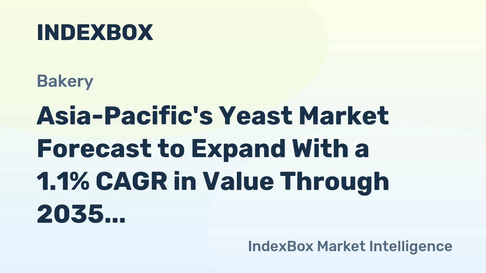 Asia-Pacific's Yeast Market Forecast to Expand With a 1.1% CAGR in Value Through 2035