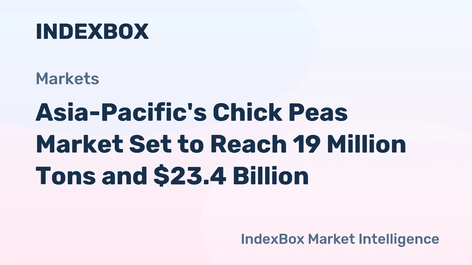 Asia-Pacific's Chick Peas Market Set to Reach 19 Million Tons and $23.4 Billion