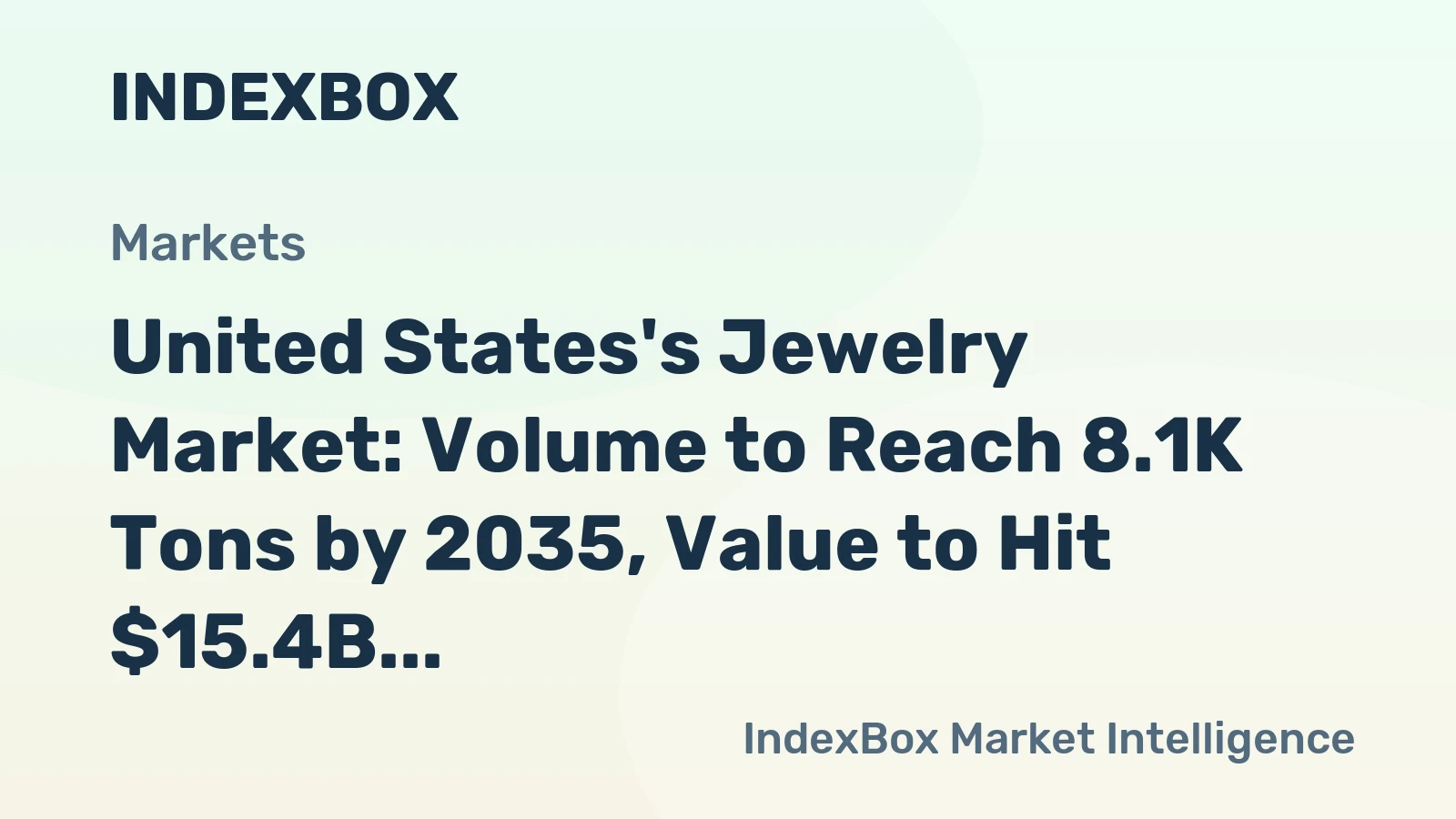 United States's Jewelry Market: Volume to Reach 8.1K Tons by 2035, Value to Hit $15.4B