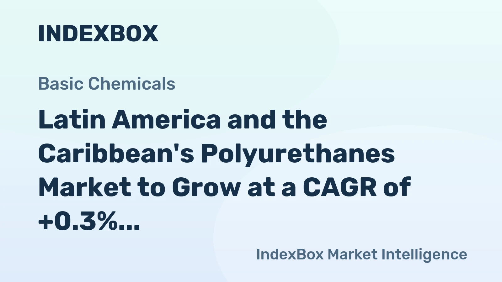 Latin America and the Caribbean's Polyurethanes Market to Grow at a CAGR of +0.3% as Demand for Primary Forms Rises