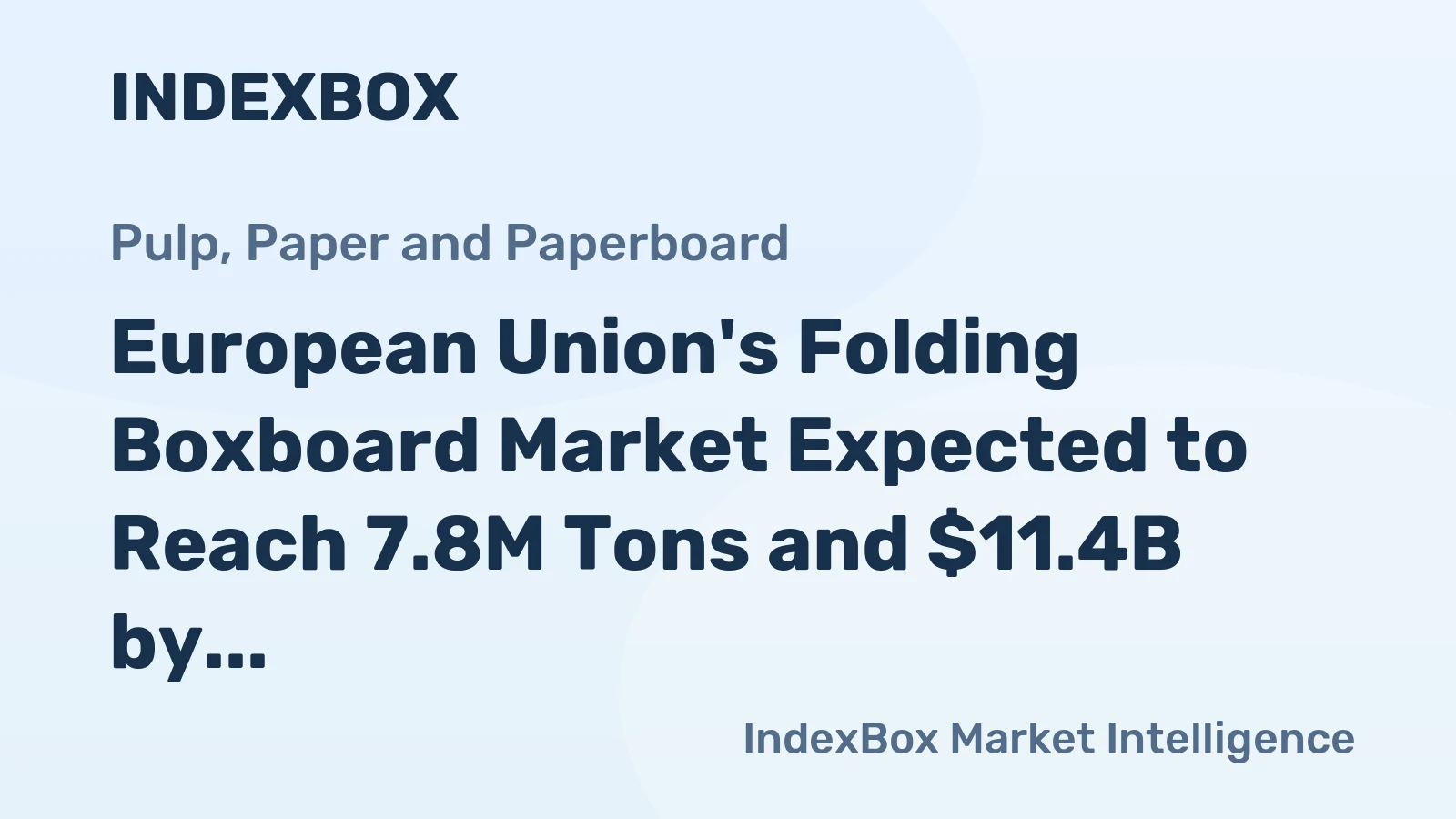 European Union's Folding Boxboard Market Expected to Reach 7.8M Tons and $11.4B by 2035