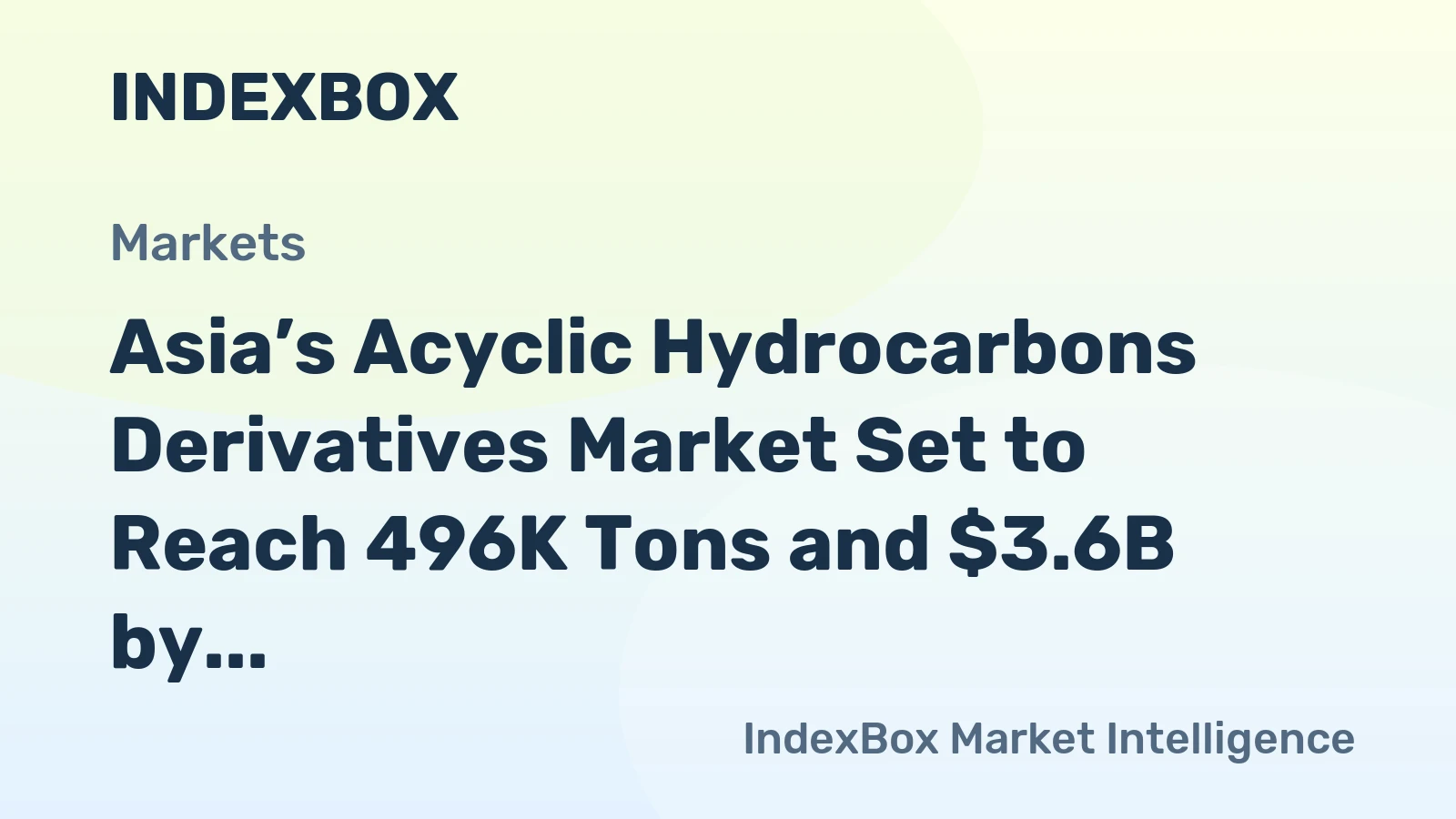 Asia’s Acyclic Hydrocarbons Derivatives Market Set to Reach 496K Tons and $3.6B by 2035